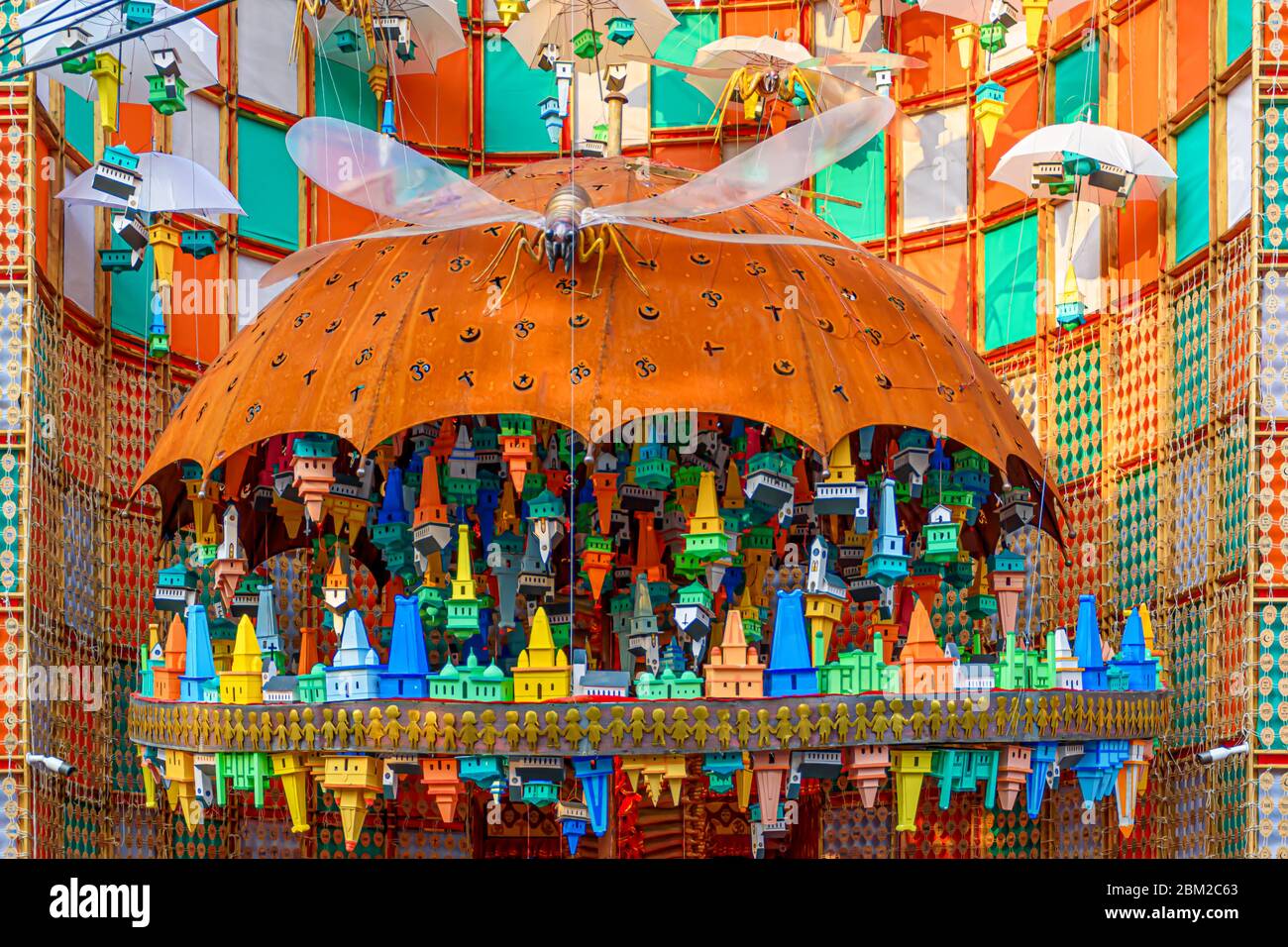 Picture of decorated Durga Puja pandal, Durga Puja is biggest religious ...