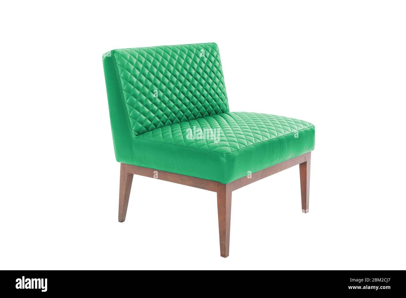 Leather and wood armchair Modern designer chair on white background ...