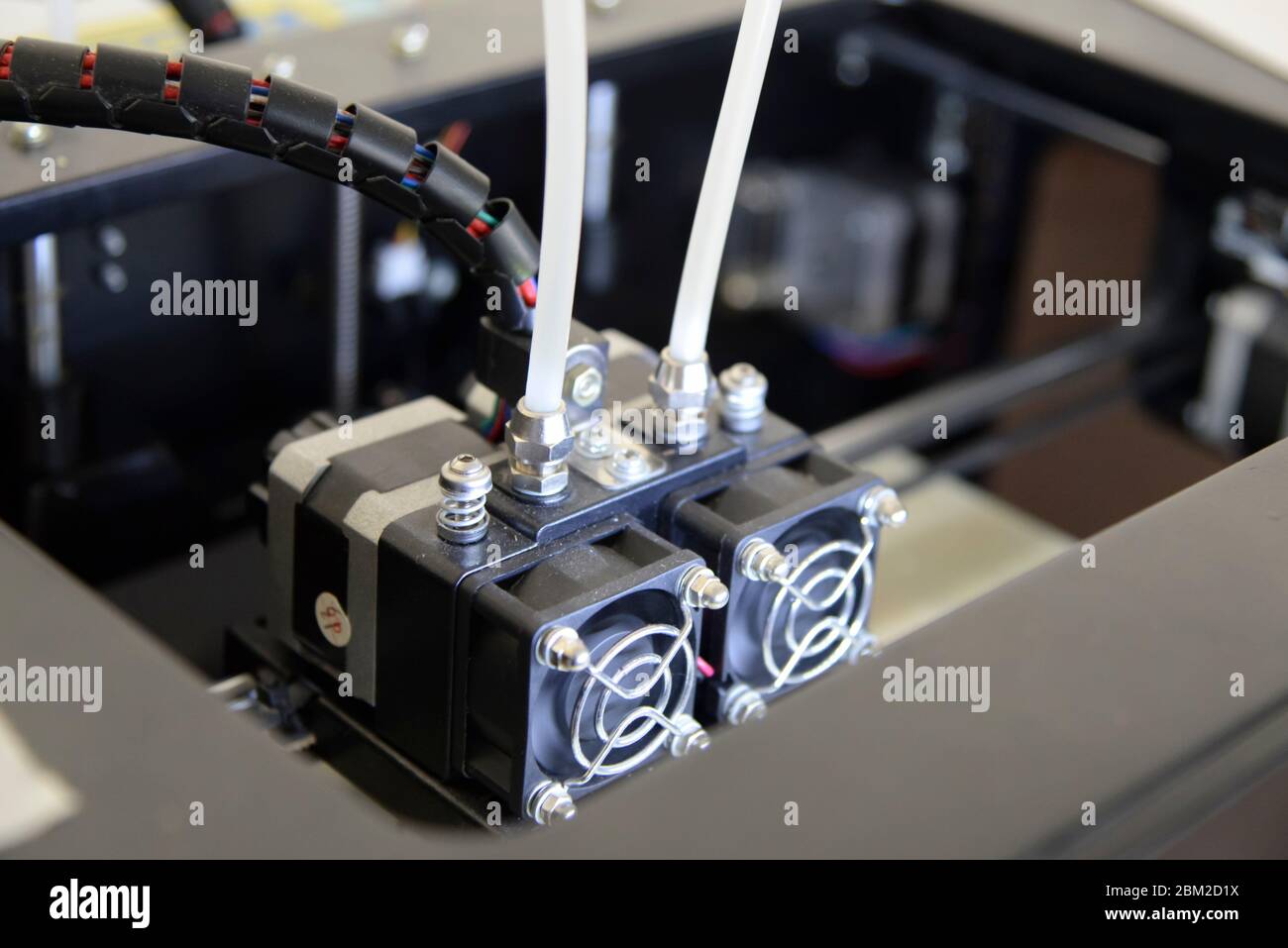 Photo of 3d printer, 3d print, theme of electronic innovation, close-up ...