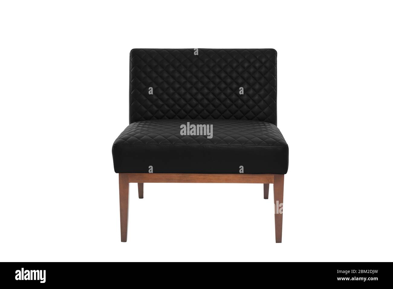 Leather and wood armchair Modern designer chair on white background ...