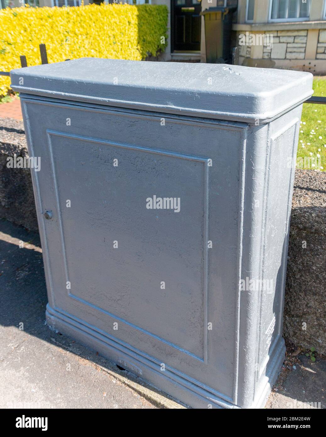 a close up view of a newly painted elecrtricty box Stock Photo - Alamy