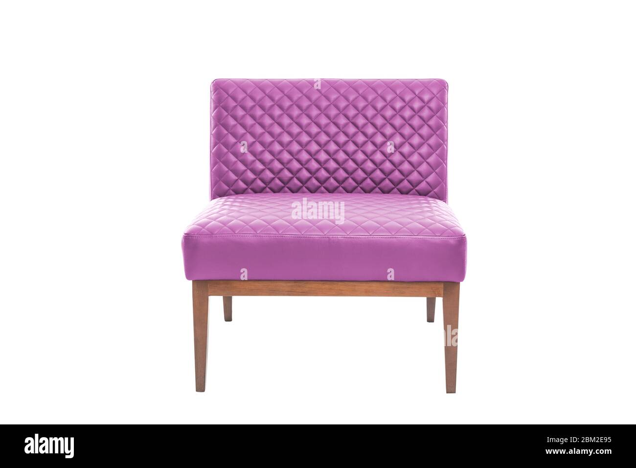 Leather and wood armchair Modern designer chair on white background ...