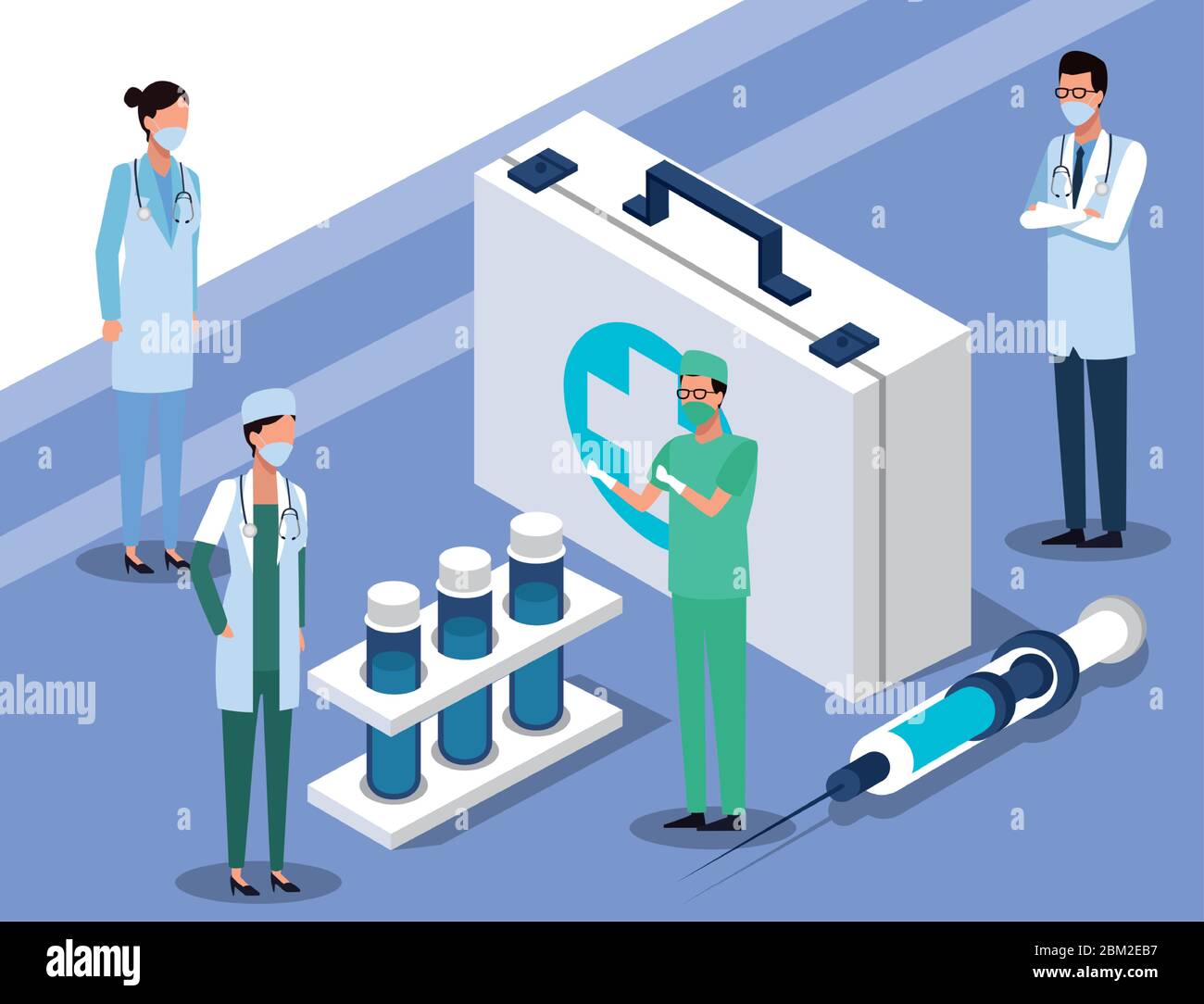 doctors staff with laboratory equipment Stock Vector Image & Art - Alamy