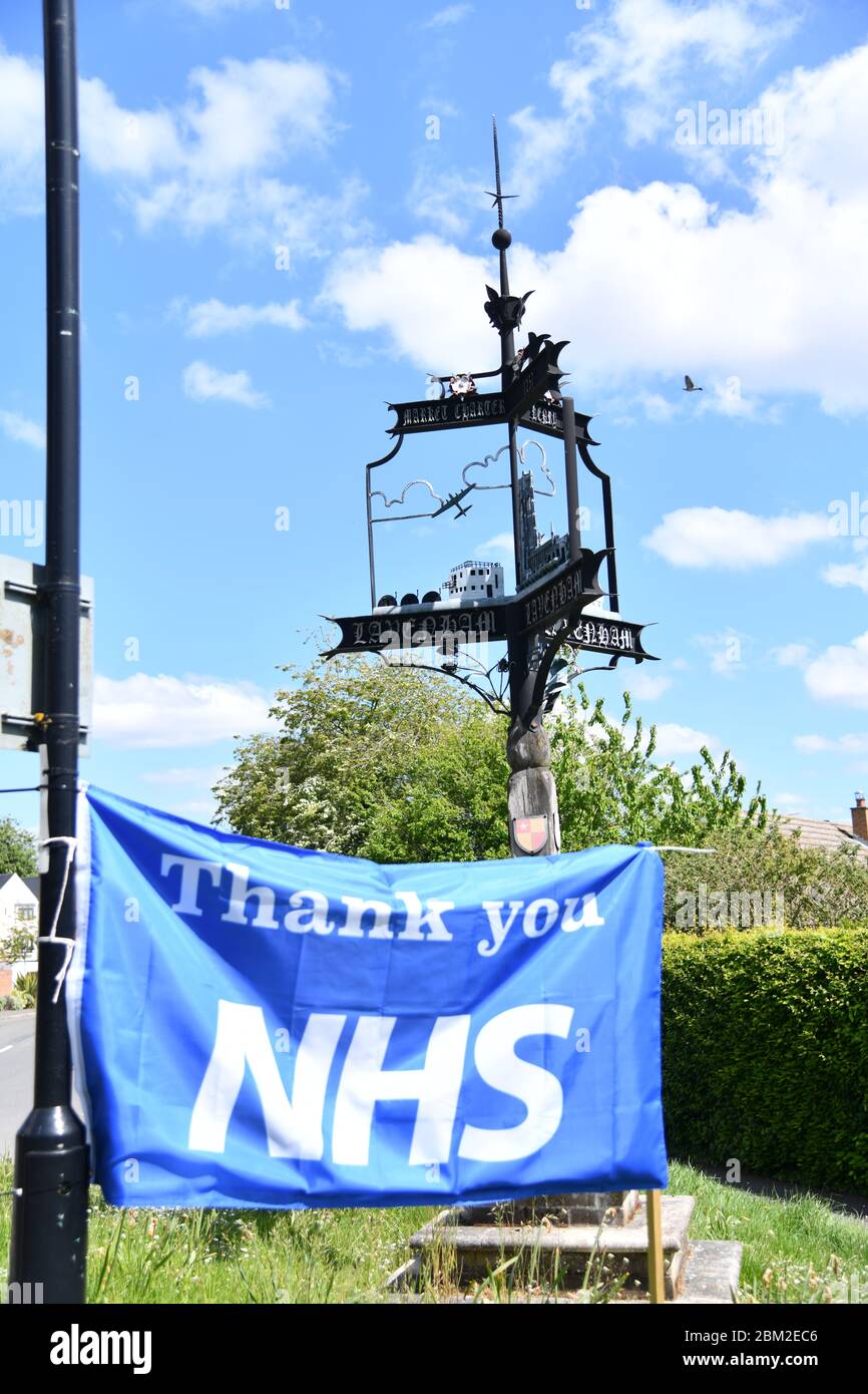 NHS thank you signs appear all over the UK during the Covid19 pandemic ...