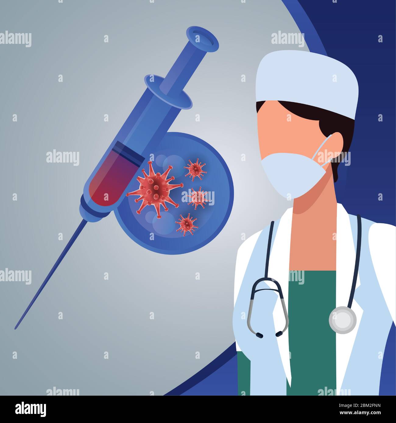 female doctor with laboratory equipment character Stock Vector Image ...
