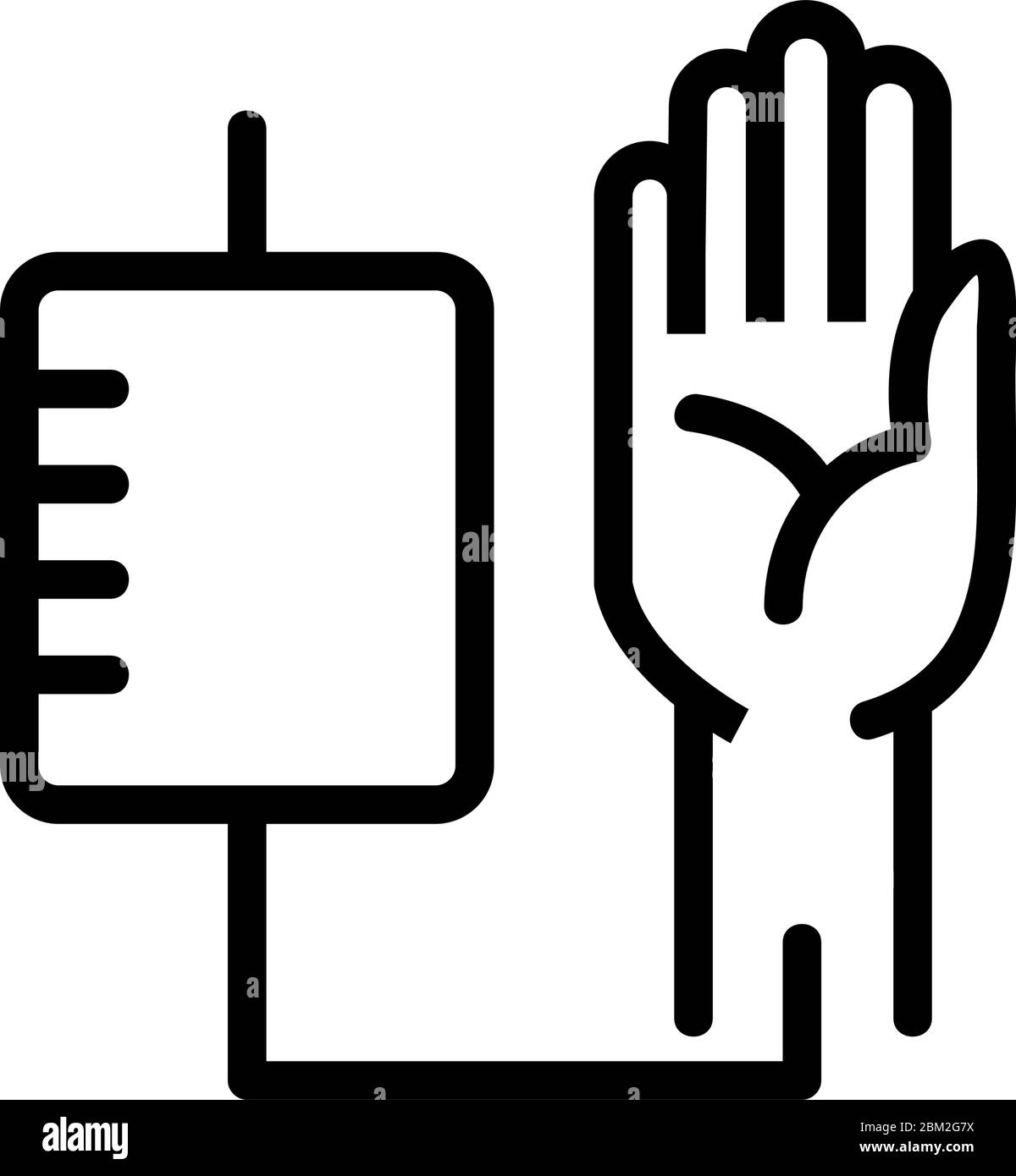 blood sampling from human hand icon vector outline illustration Stock ...