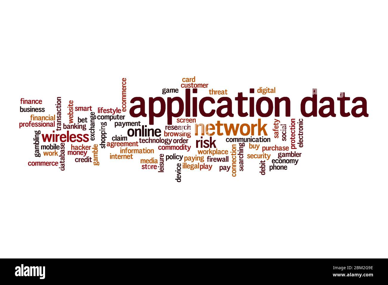 Application data word cloud concept on white background Stock Photo - Alamy