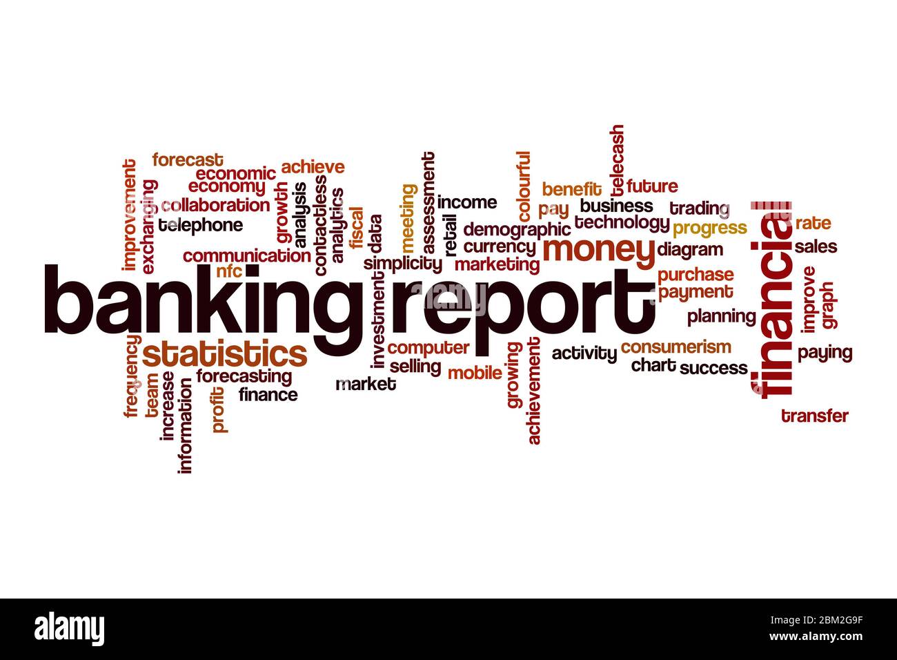 Banking report word cloud concept on white background Stock Photo - Alamy