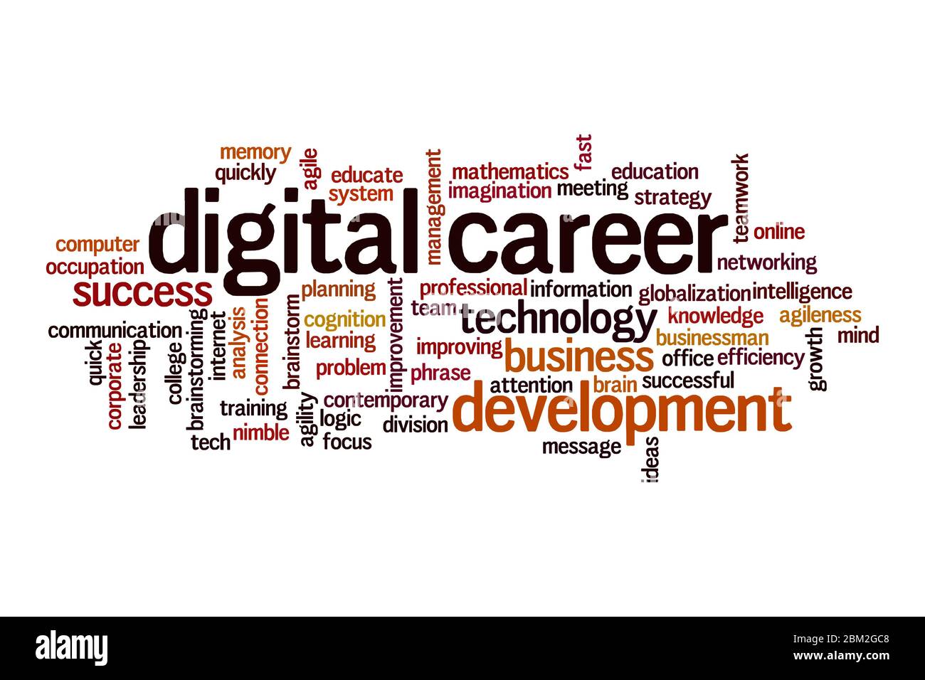 Digital career word cloud concept on white background Stock Photo - Alamy