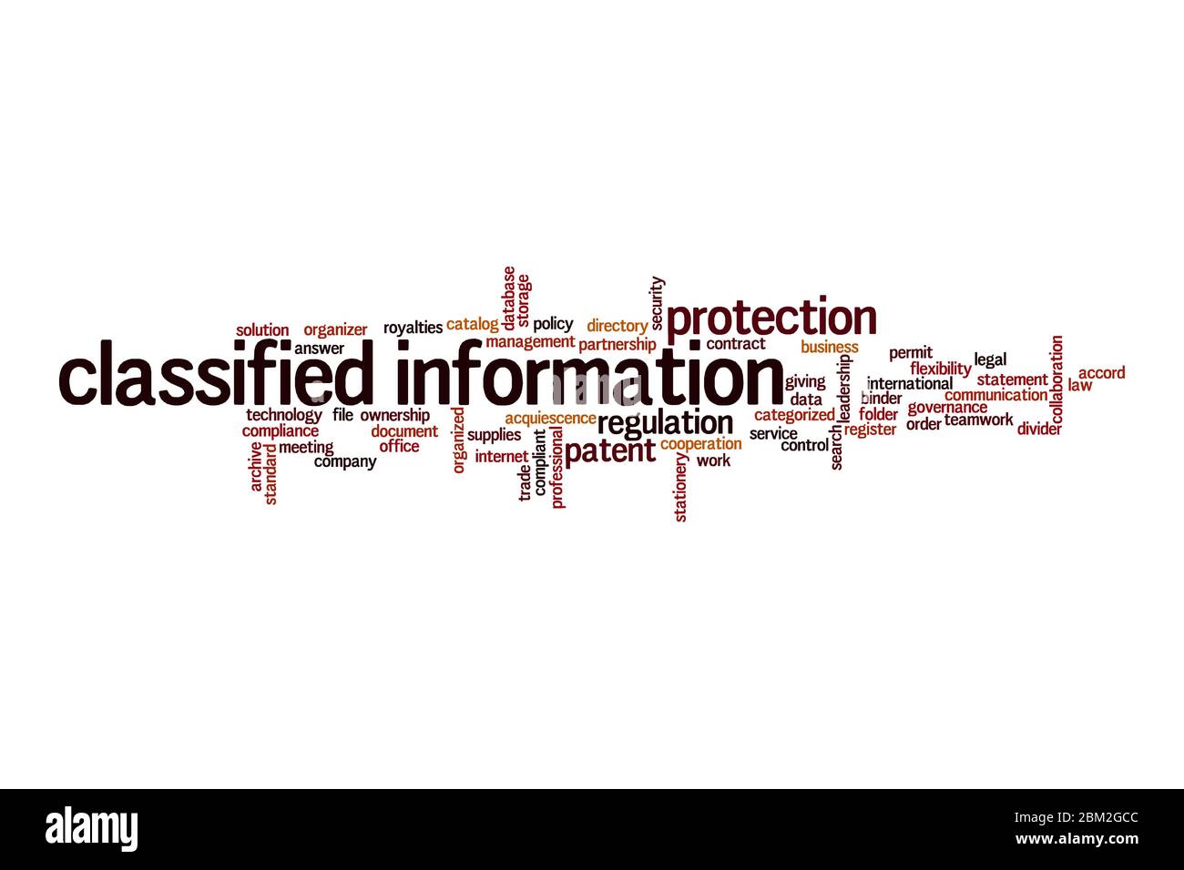 Classified information word cloud concept on white background Stock ...