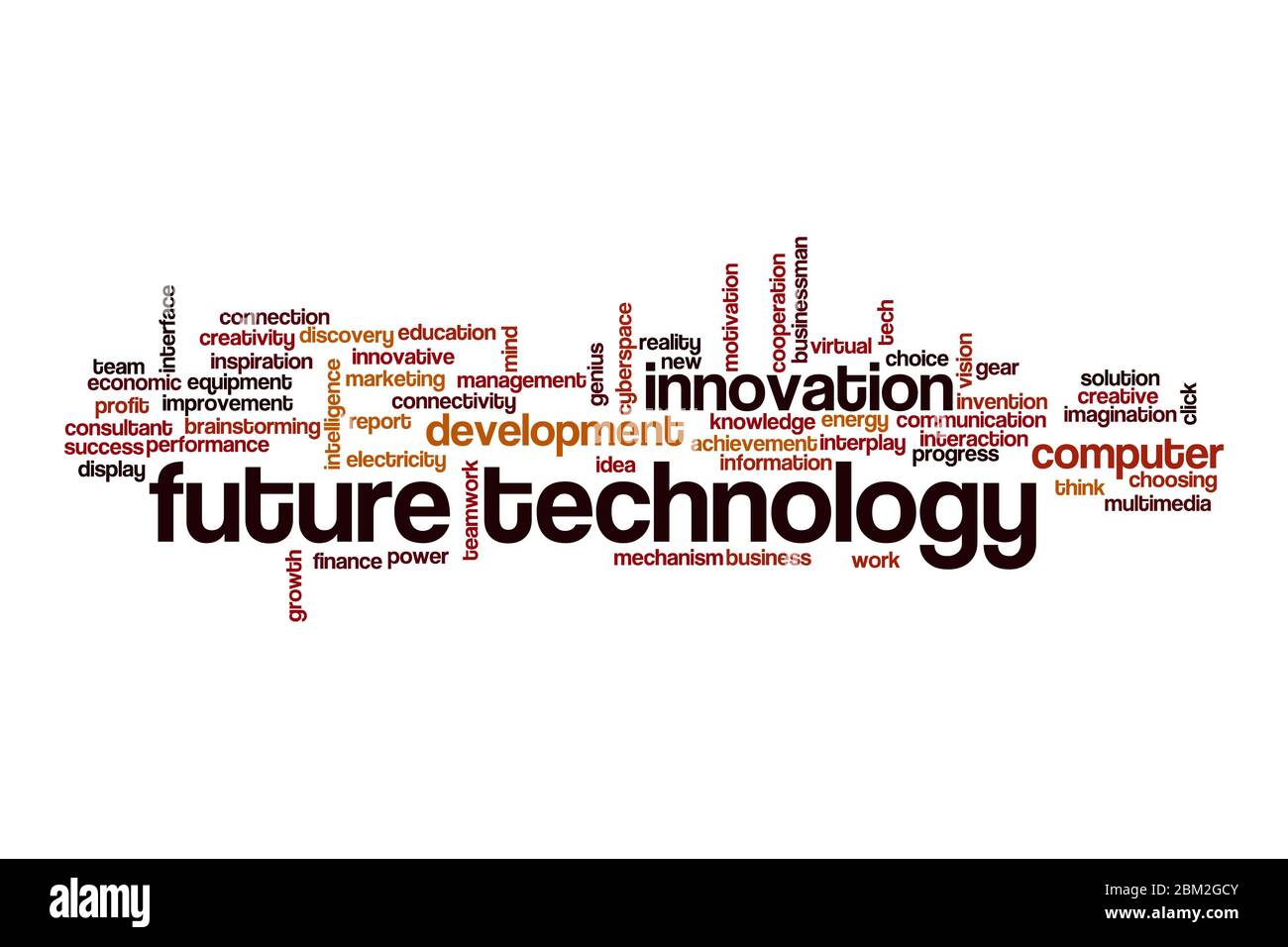 Future technology word cloud concept on white background Stock Photo ...