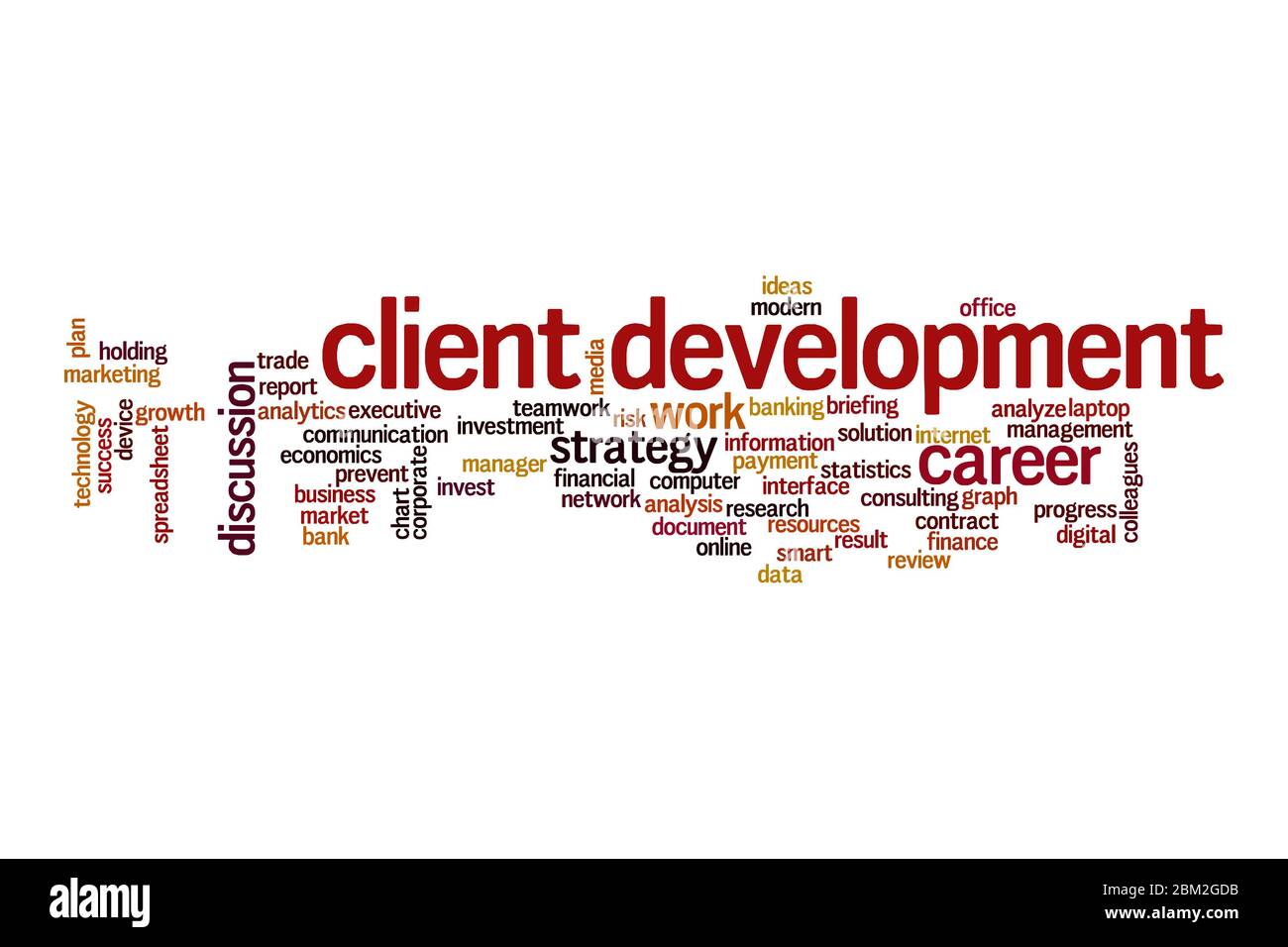 Client development word cloud concept on white background Stock Photo ...
