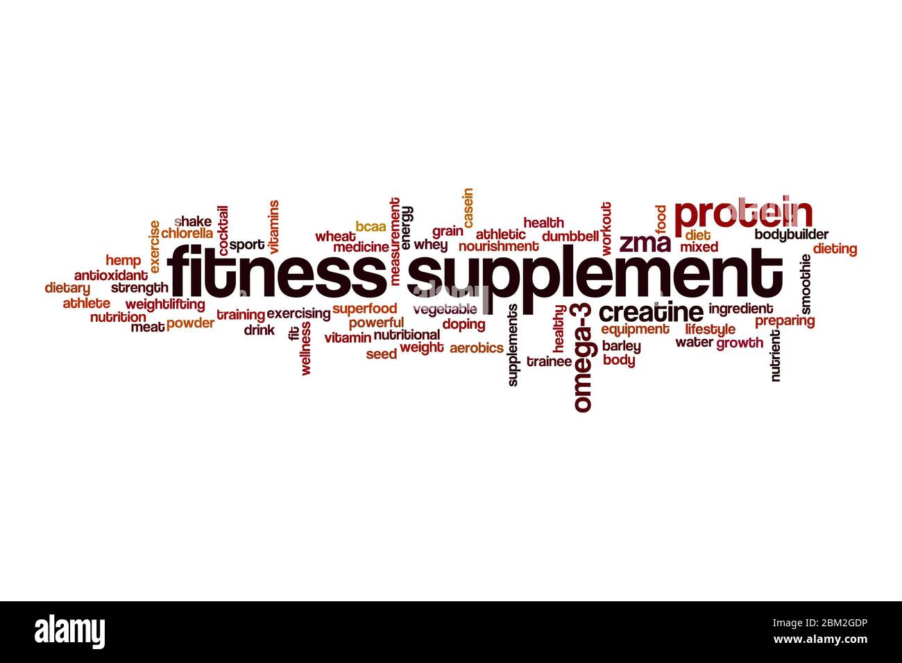 Fiitness supplement word cloud concept on white background Stock Photo ...