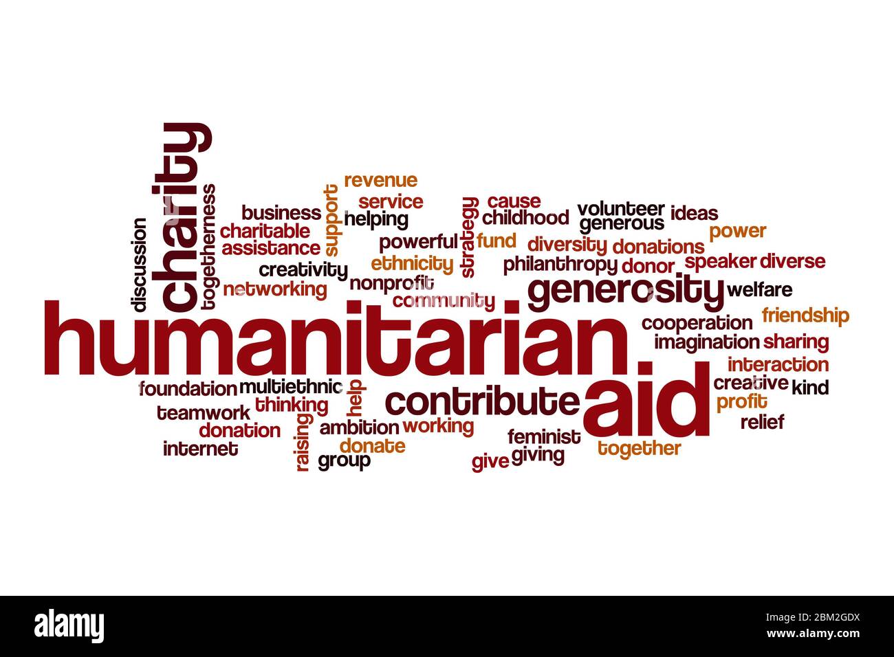 Humanitarian aid word cloud concept on white background Stock Photo - Alamy