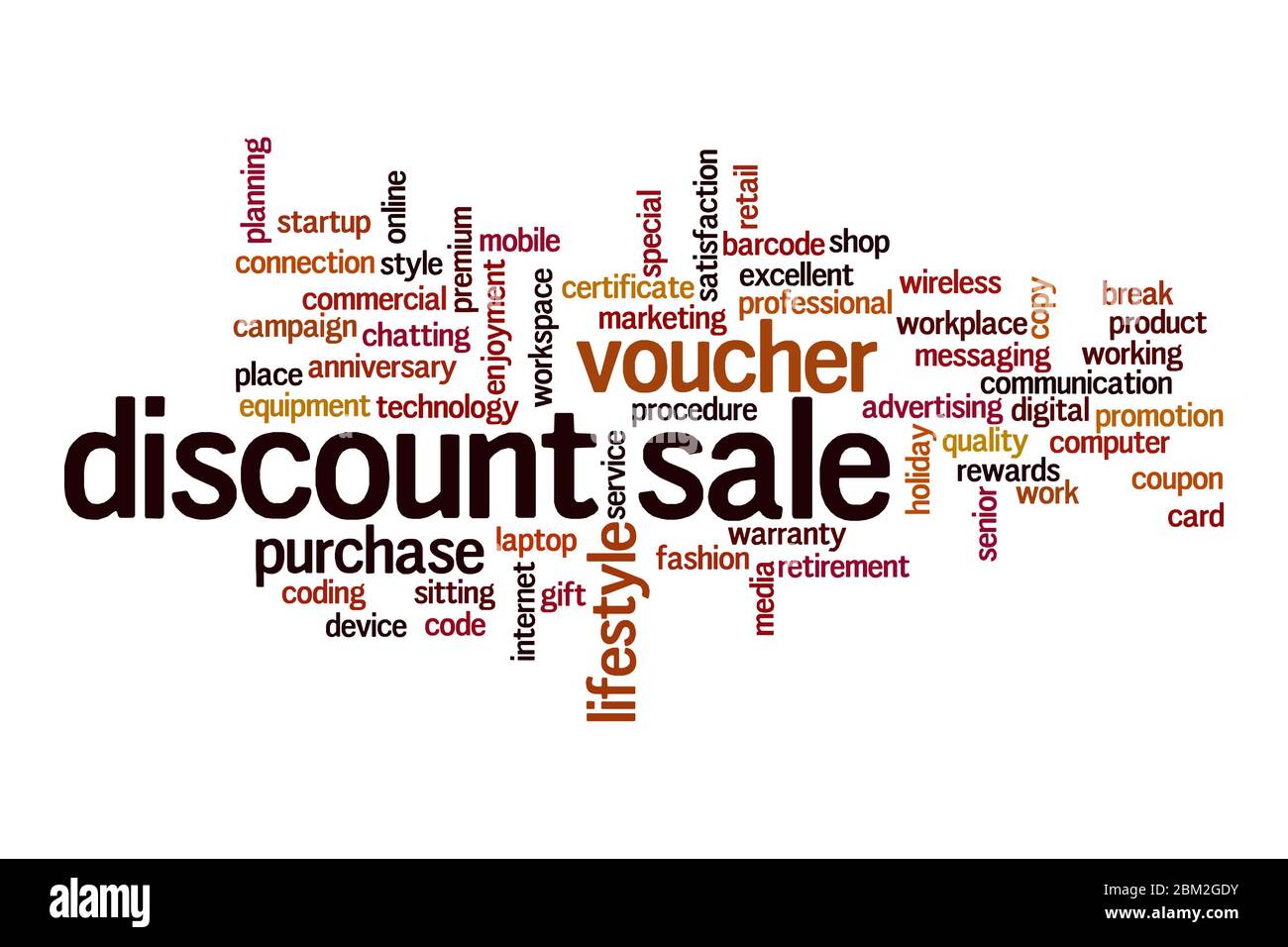 Discount sale word cloud concept on white background Stock Photo - Alamy