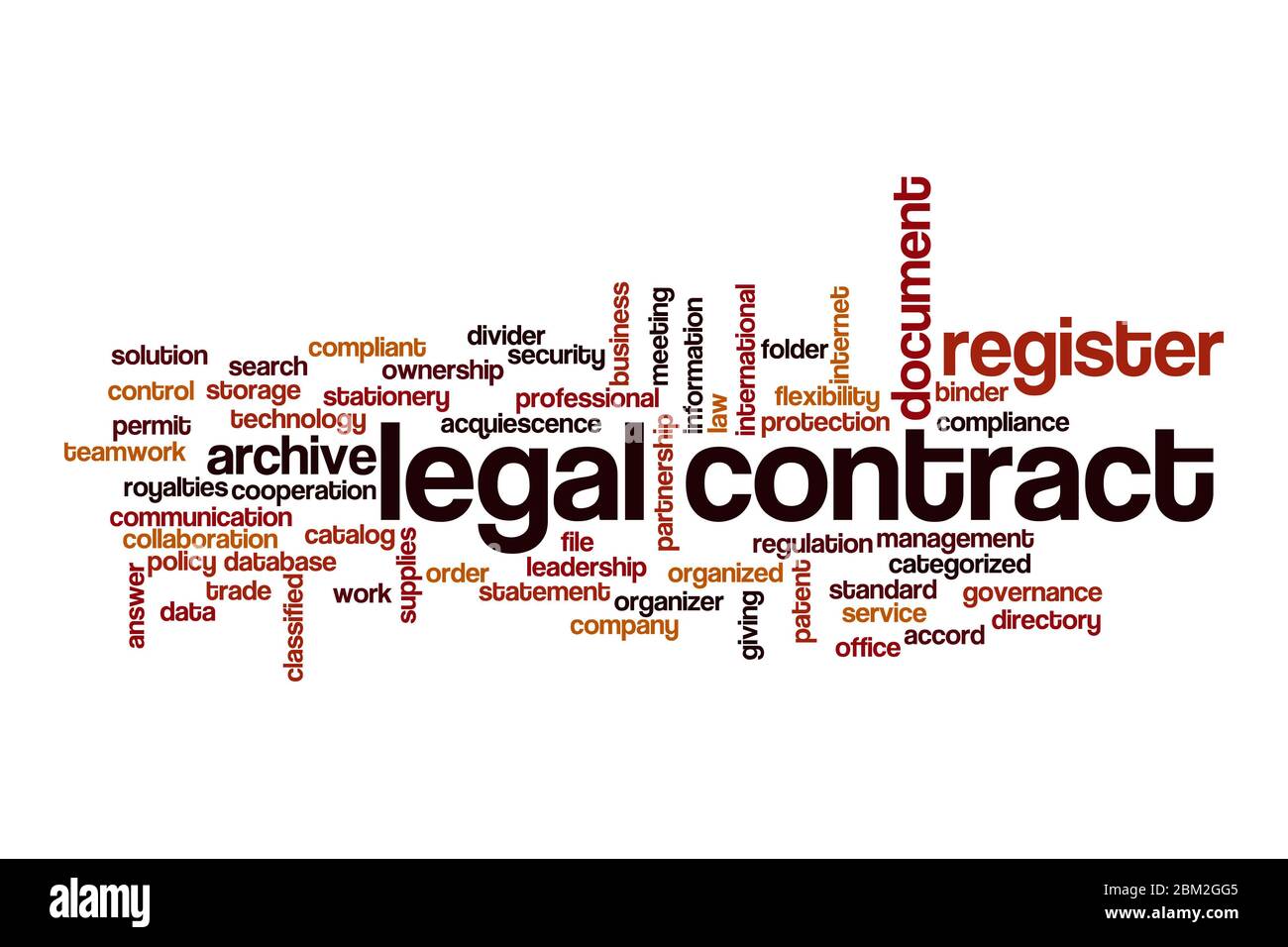 Legal contract word cloud concept on white background Stock Photo - Alamy