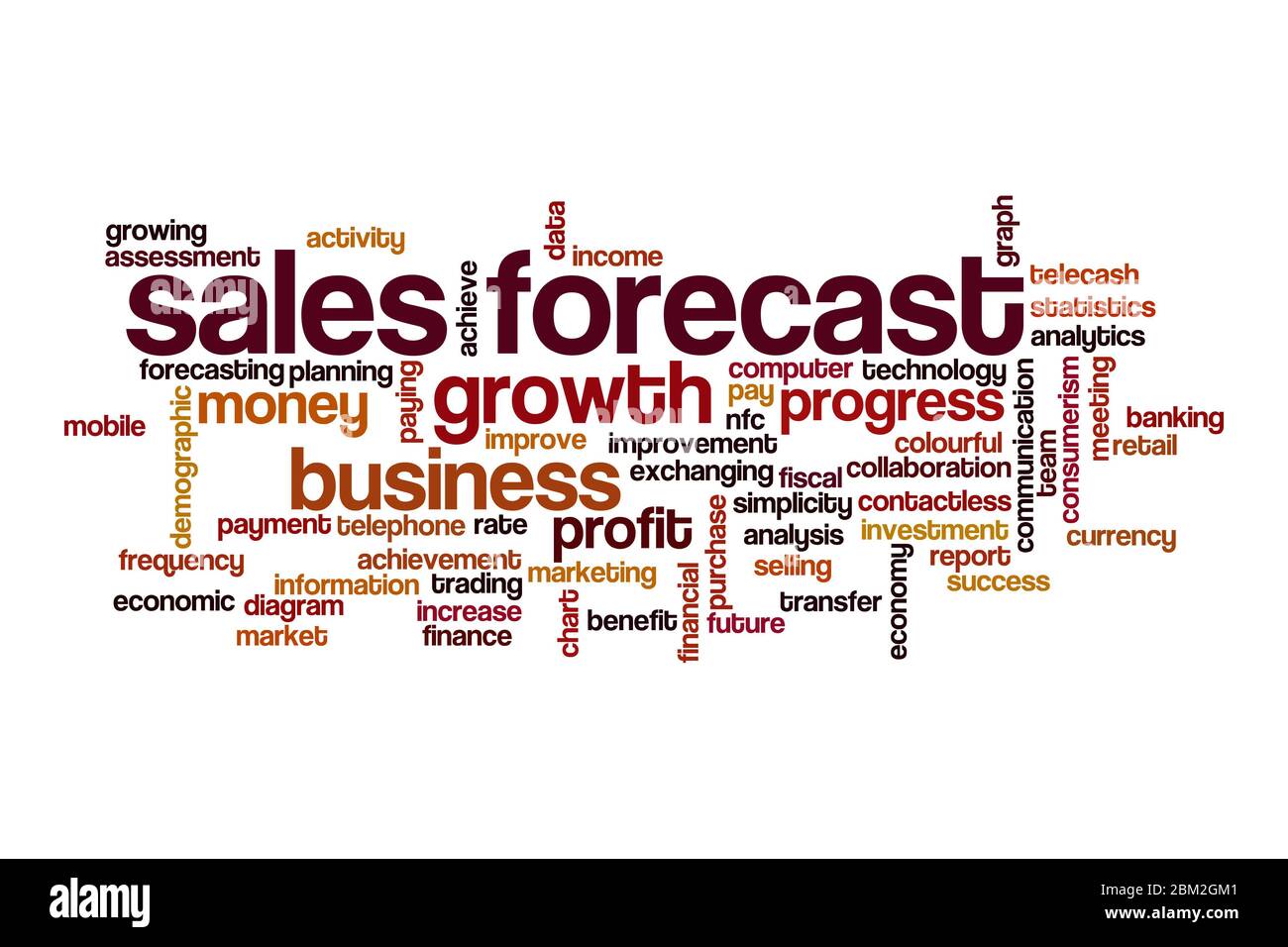 Sales forecast word cloud concept on white background Stock Photo - Alamy