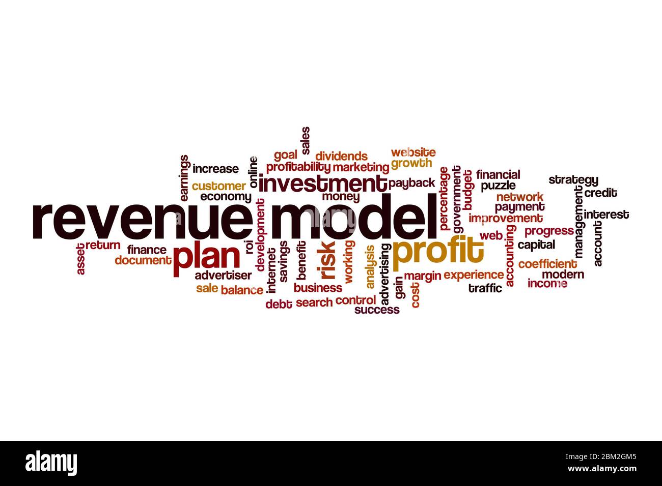 Revenue model word cloud concept on white background Stock Photo - Alamy