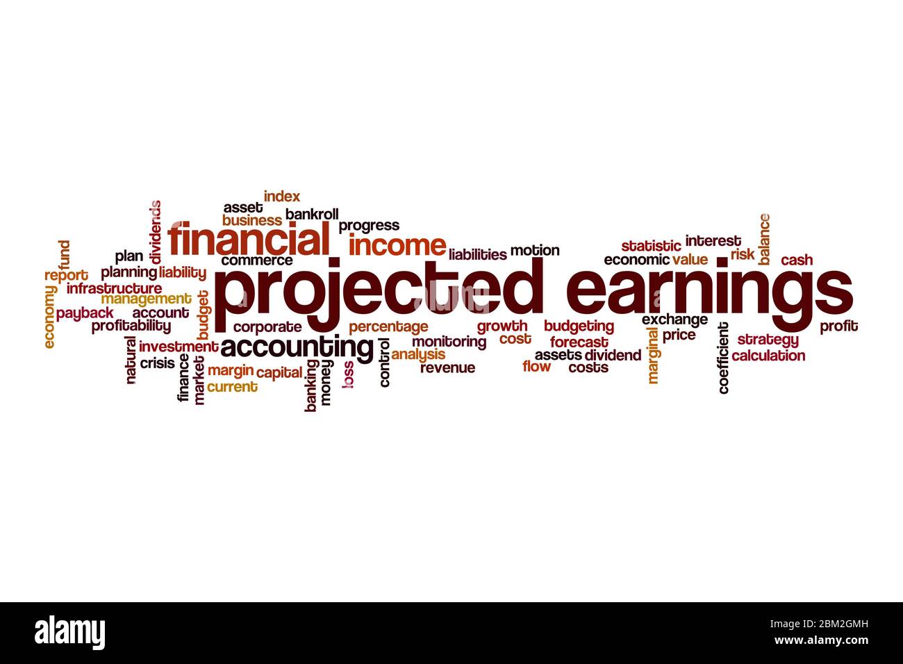 Projected earnings word cloud concept on white background Stock Photo ...