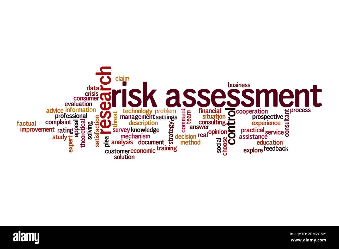 Risk assessment word cloud concept on white background Stock Photo - Alamy