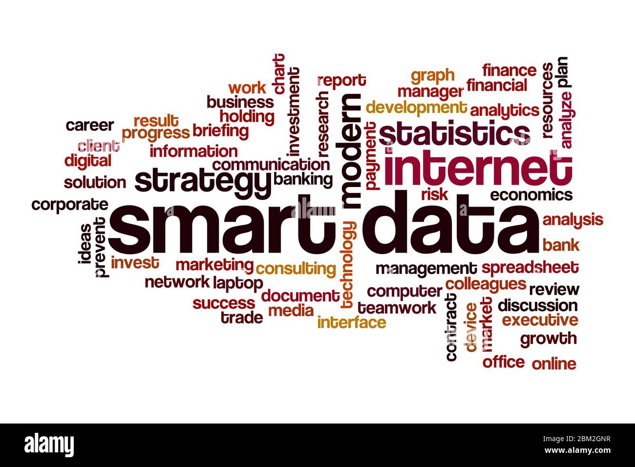 Smart data word cloud concept on white background Stock Photo - Alamy