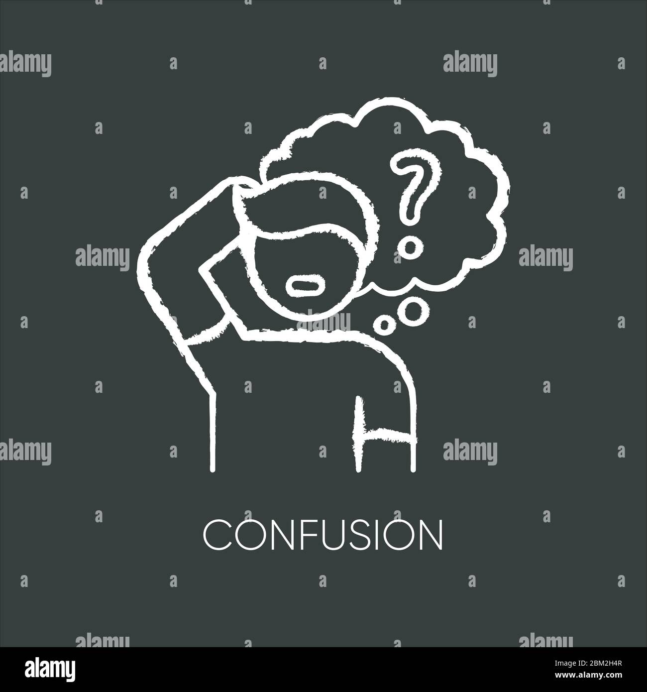 White confusion sign expression Black and White Stock Photos & Images ...