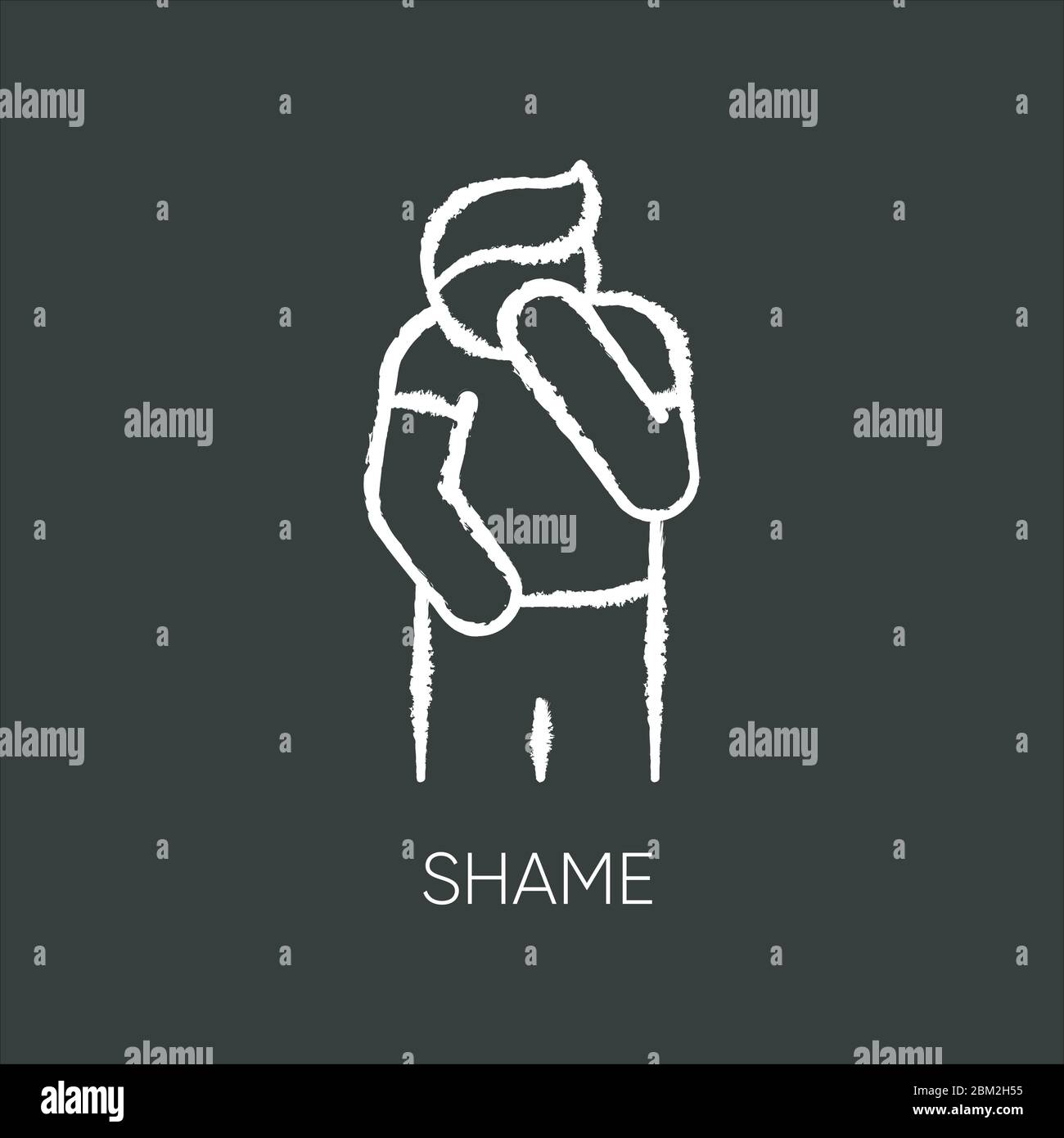 Shame chalk white icon on black background Stock Vector Image & Art - Alamy