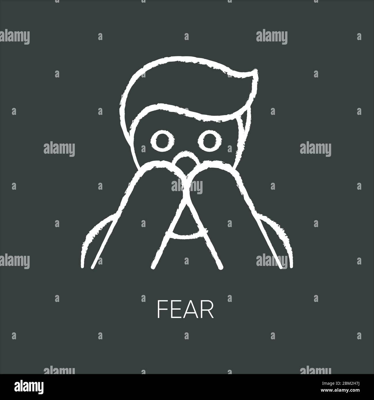 Fear chalk white icon on black background Stock Vector Image & Art - Alamy
