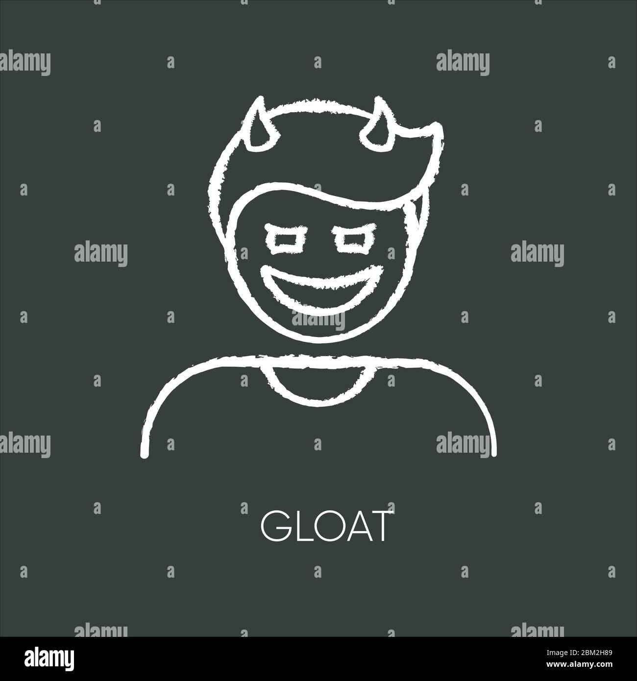 Gloat chalk white icon on black background Stock Vector Image & Art - Alamy