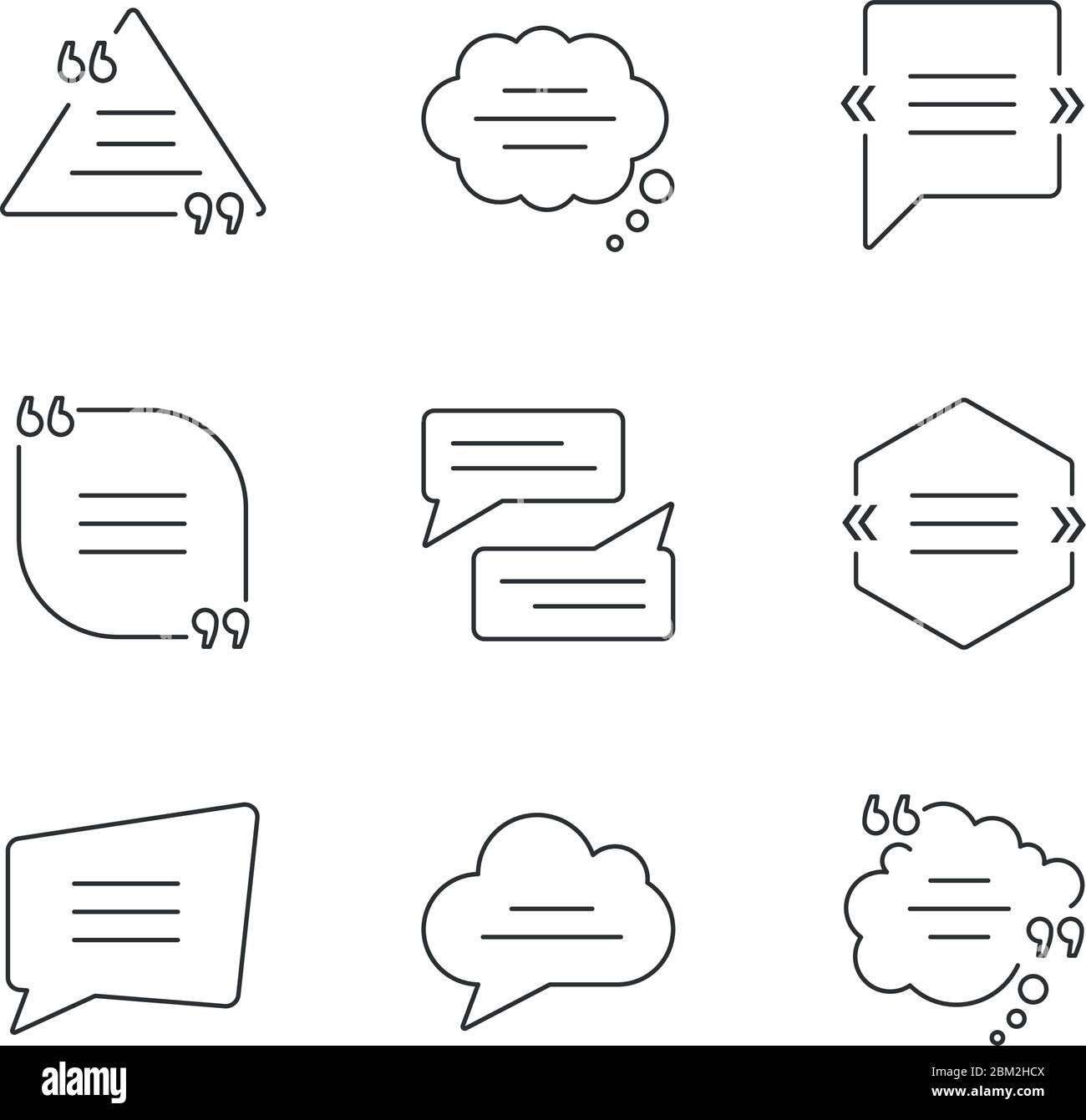 Comment box pixel perfect linear icons set Stock Vector Image & Art - Alamy
