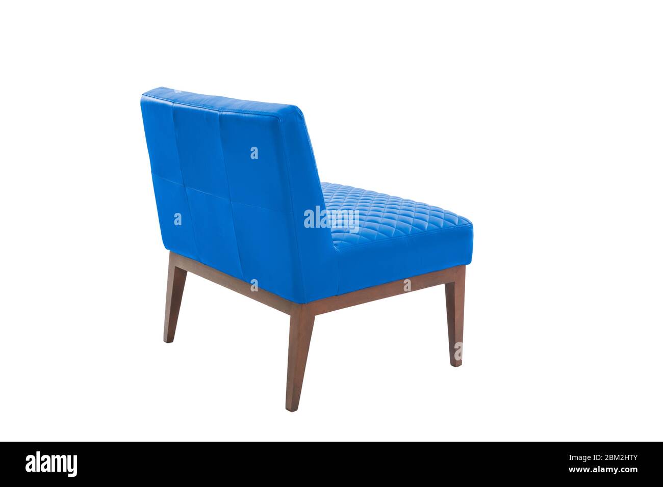 Leather and wood armchair Modern designer chair on white background ...