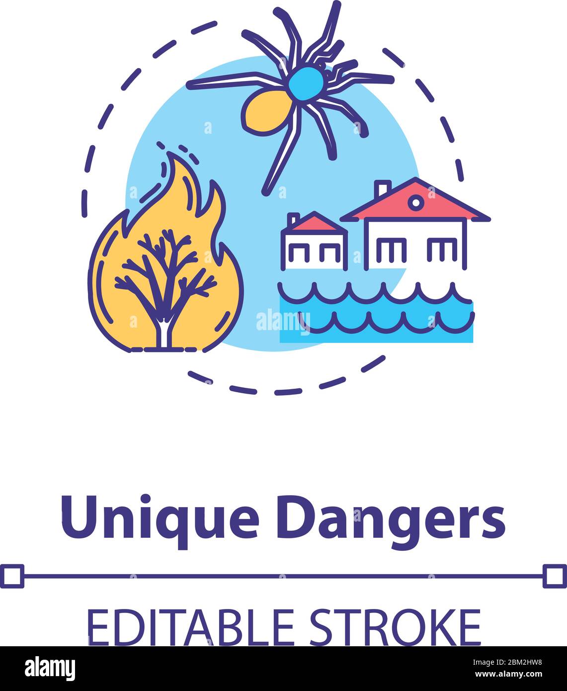 Unique dangers concept icon Stock Vector Image & Art - Alamy