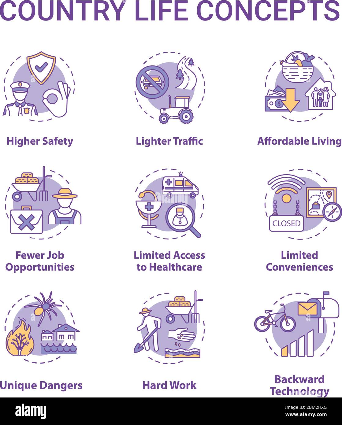 Country life living Stock Vector Images - Alamy