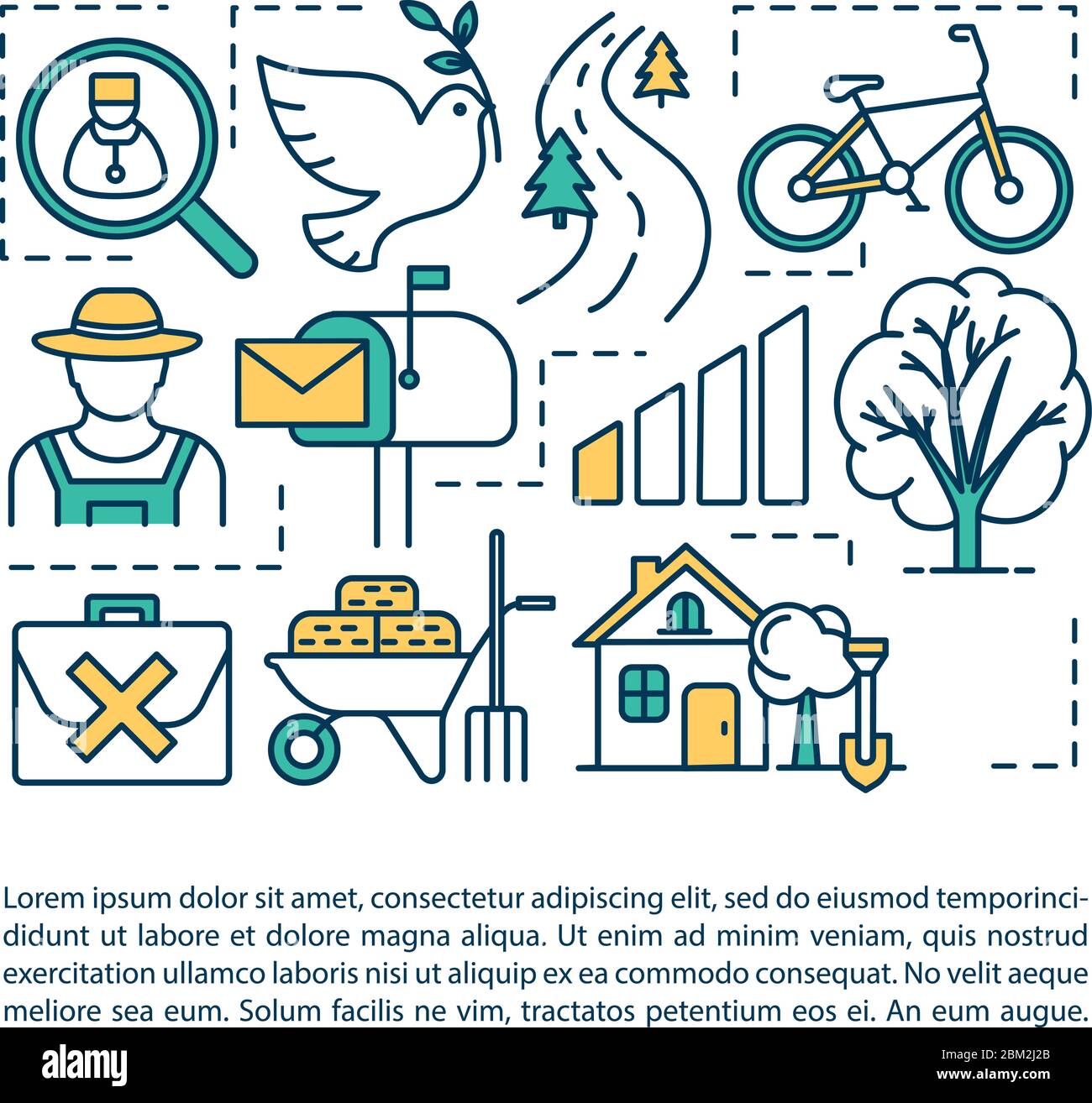 Village life conditions concept icon with text Stock Vector Image & Art ...