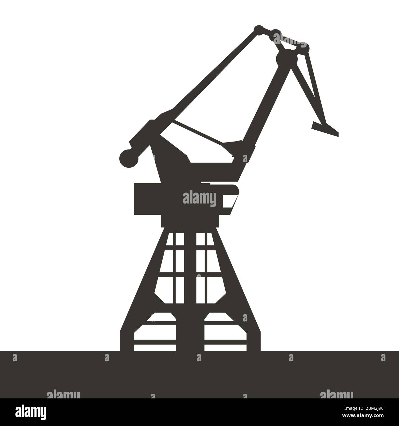 Sea port crane icon for your design. Black color silhouette of crane ...