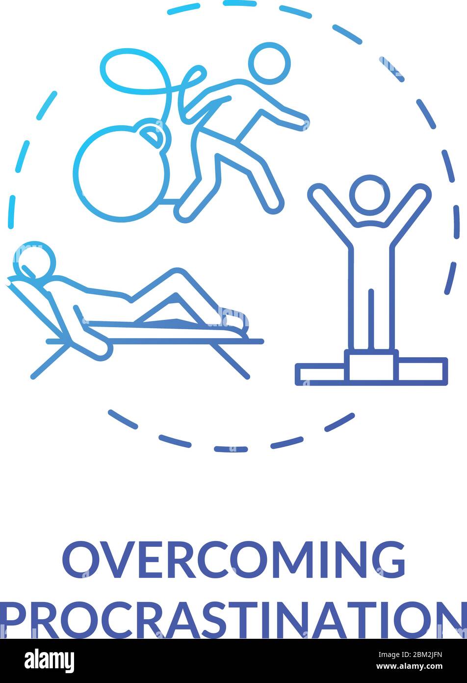 Overcoming procrastination concept icon Stock Vector Image & Art - Alamy