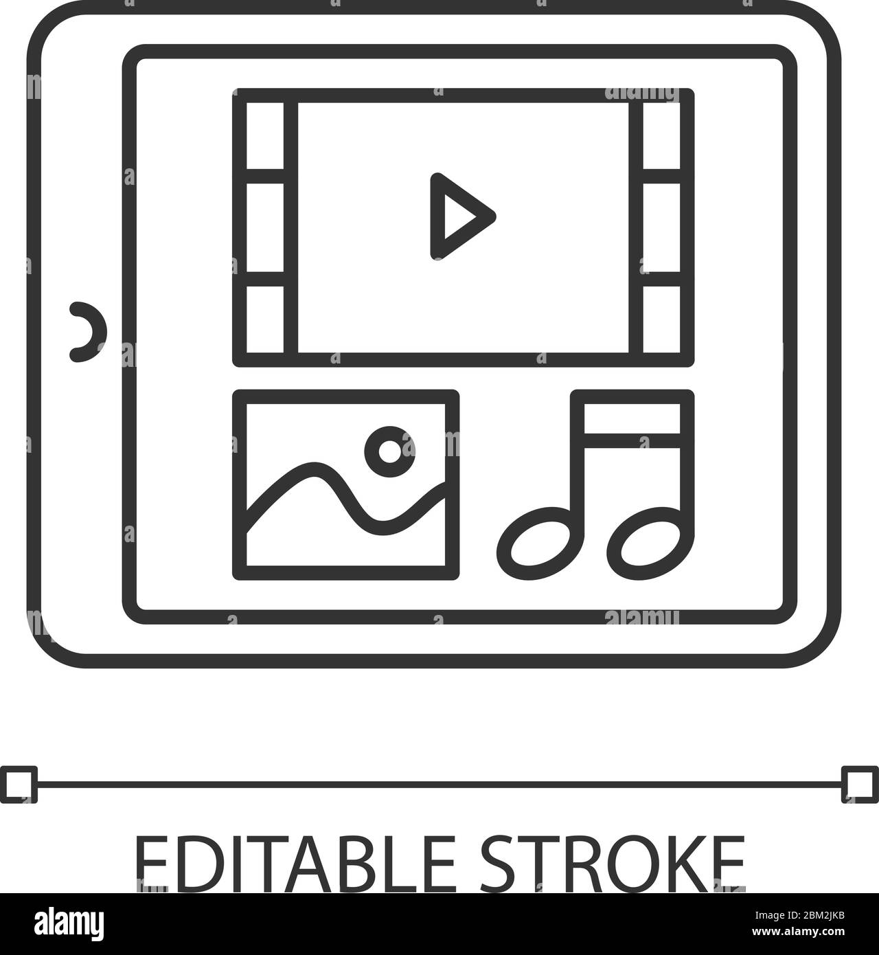 Multimedia pixel perfect linear icon Stock Vector Image & Art - Alamy