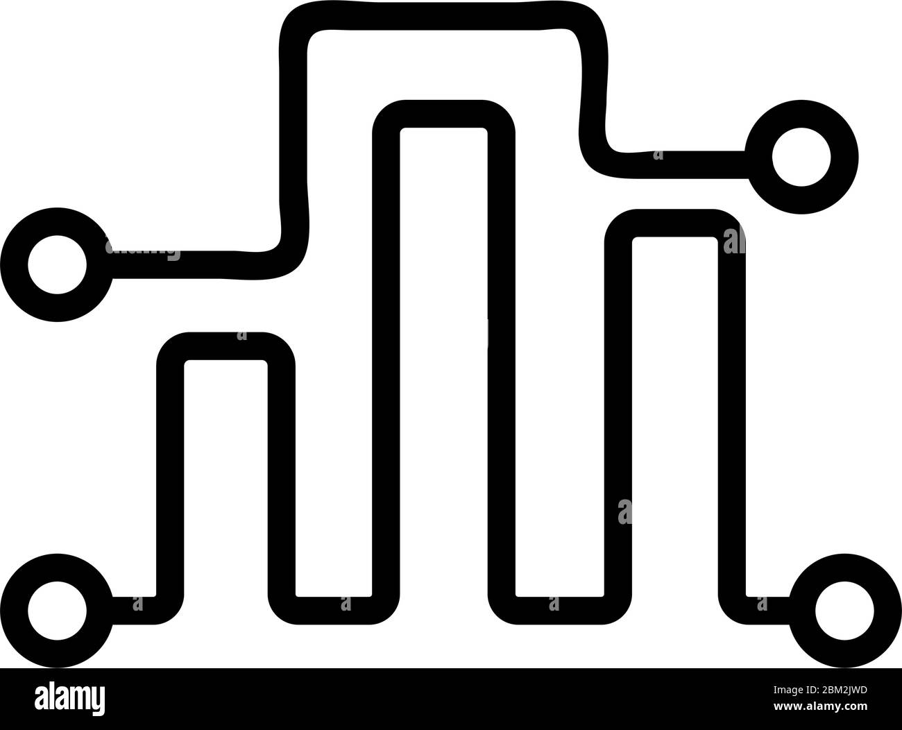 vector analysis from start to finish icon vector outline illustration ...