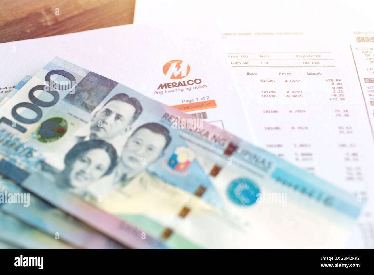 Manila, Philippines - May, 6, 2020: Cash banknote of one thousand ...