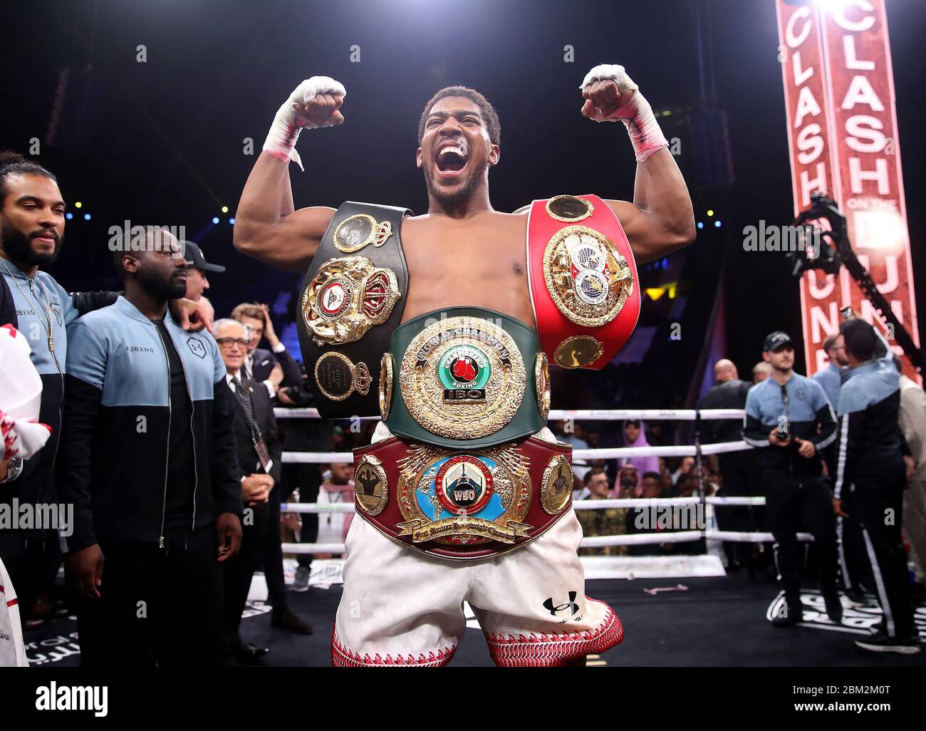 File photo dated 07-12-2019 of Anthony Joshua after reclaiming the IBF ...