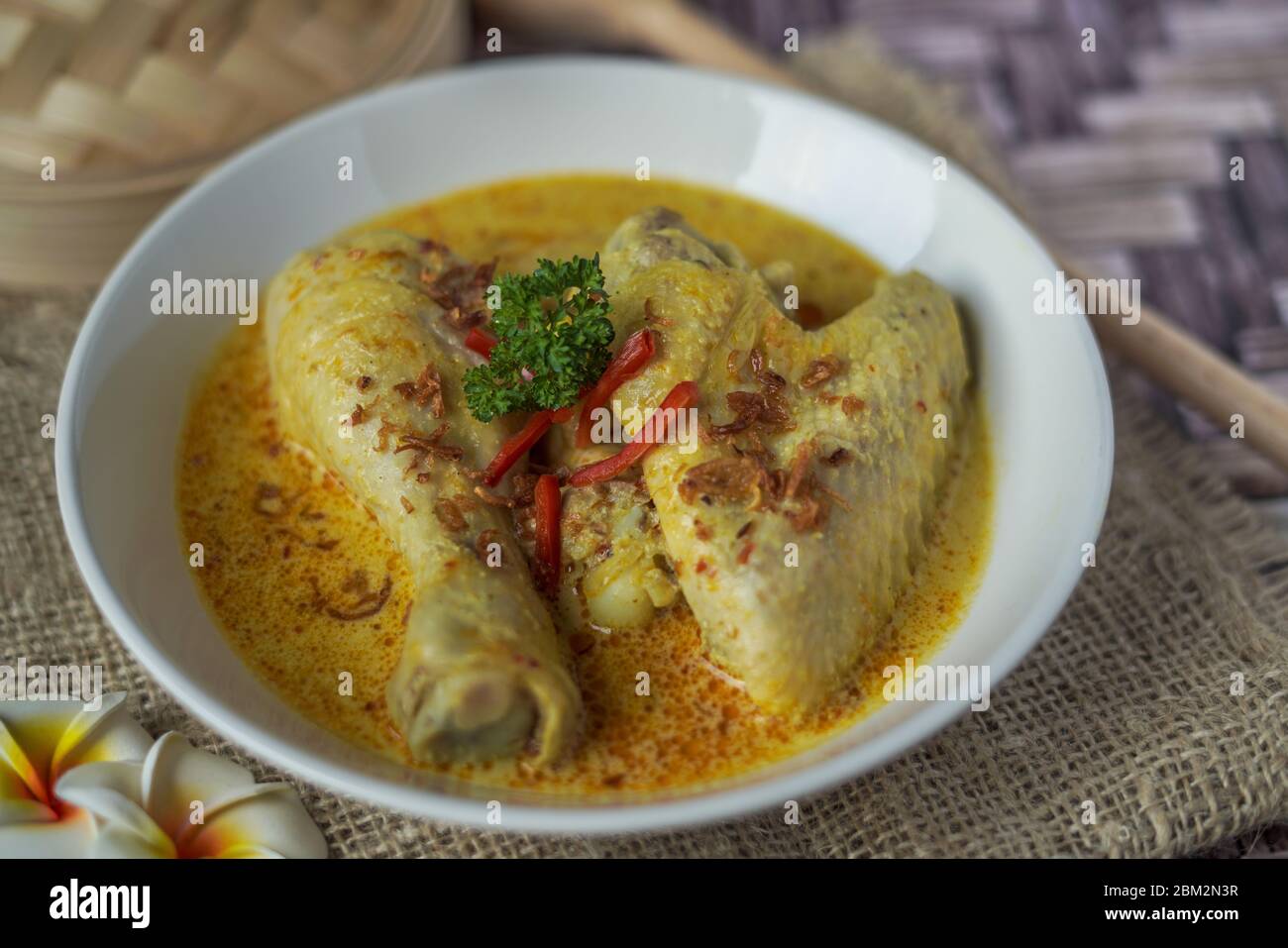 Opor Ayam (Indonesian Curry), Chicken cooked in coconut milk and spices ...