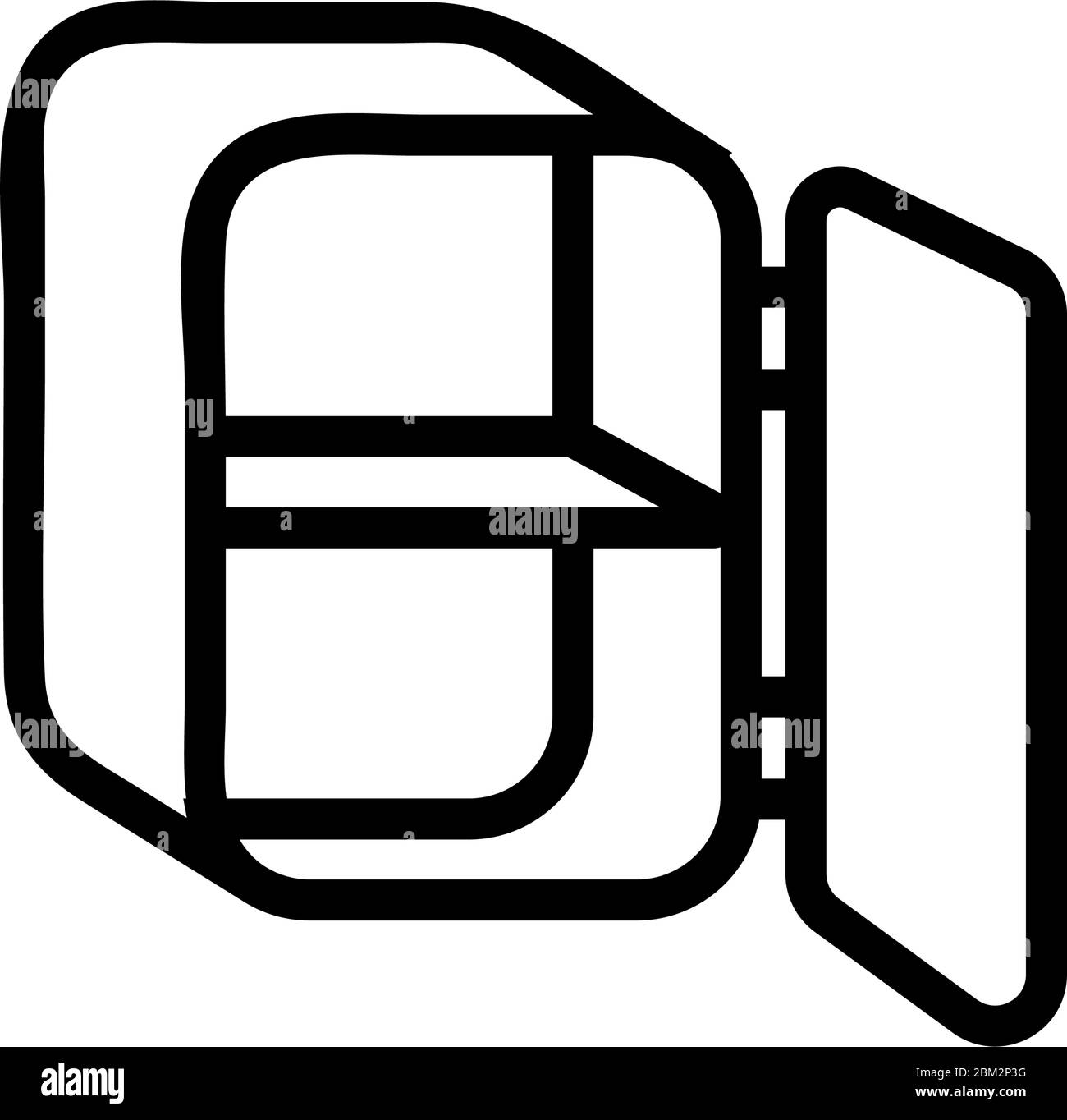 open two shelf refrigerator icon vector outline illustration Stock ...