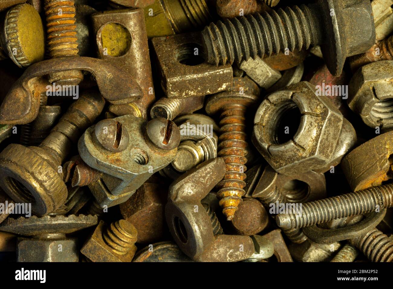 Junk Parts - A collection of old nuts, screws, and bolts Stock Photo ...