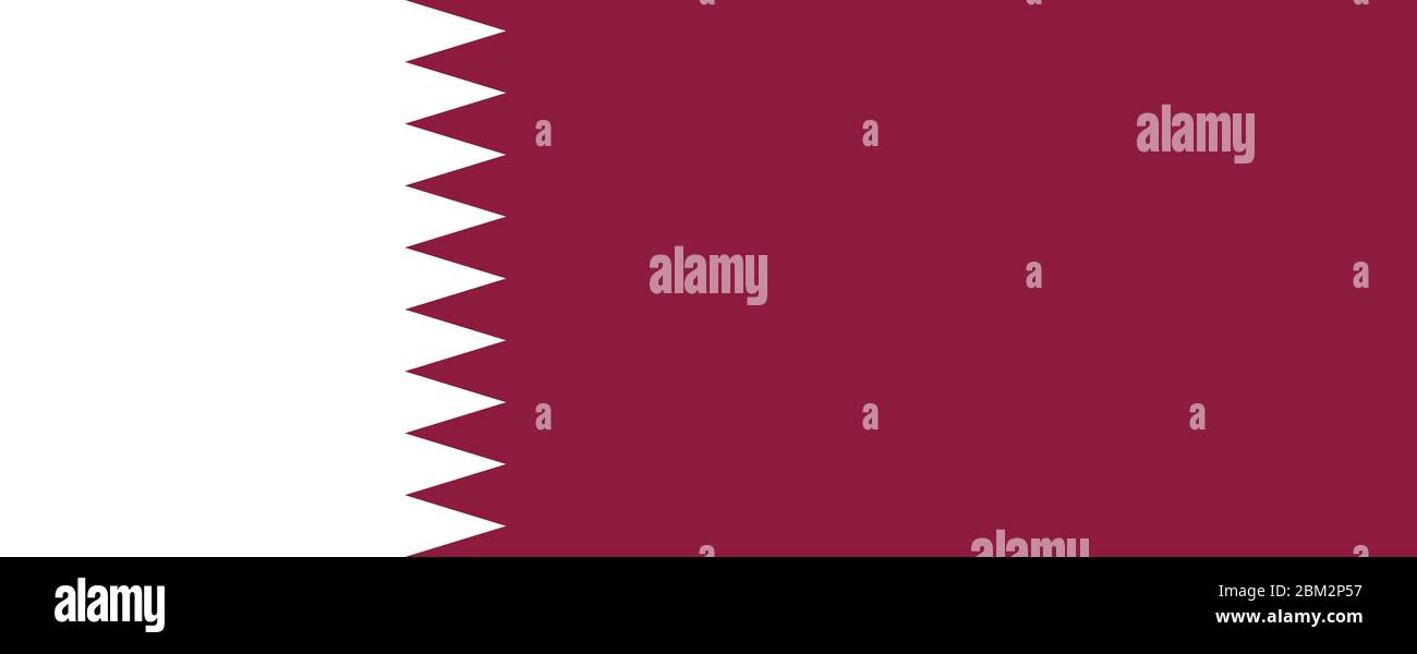 Official Large Flat Flag of Qatar Horizontal Stock Photo - Alamy