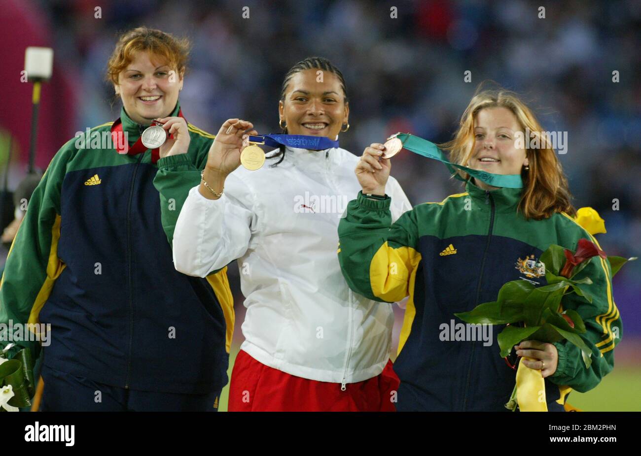 MANCHESTER - JULY 26: L-R Bronwyn Eagles of Australia with her Silver ...
