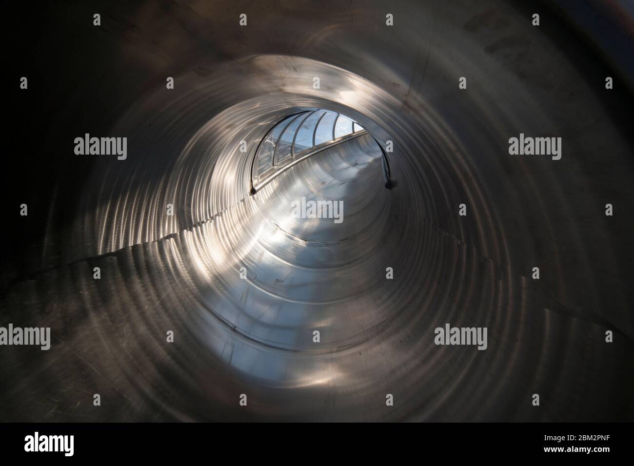 futuristic steel construction slide Stock Photo - Alamy