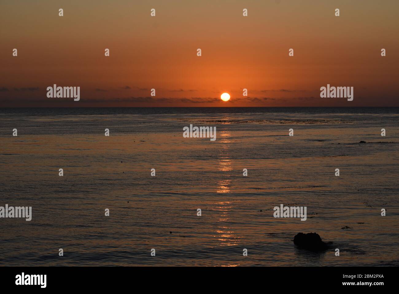 Fall sunset over the Pacific Ocean near Cambria, California Stock Photo ...