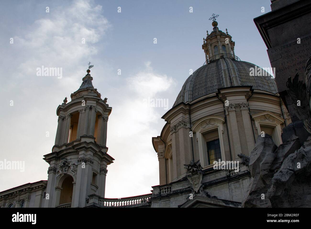 Bell tower and cupola of Sant' Agnese church Stock Photo - Alamy