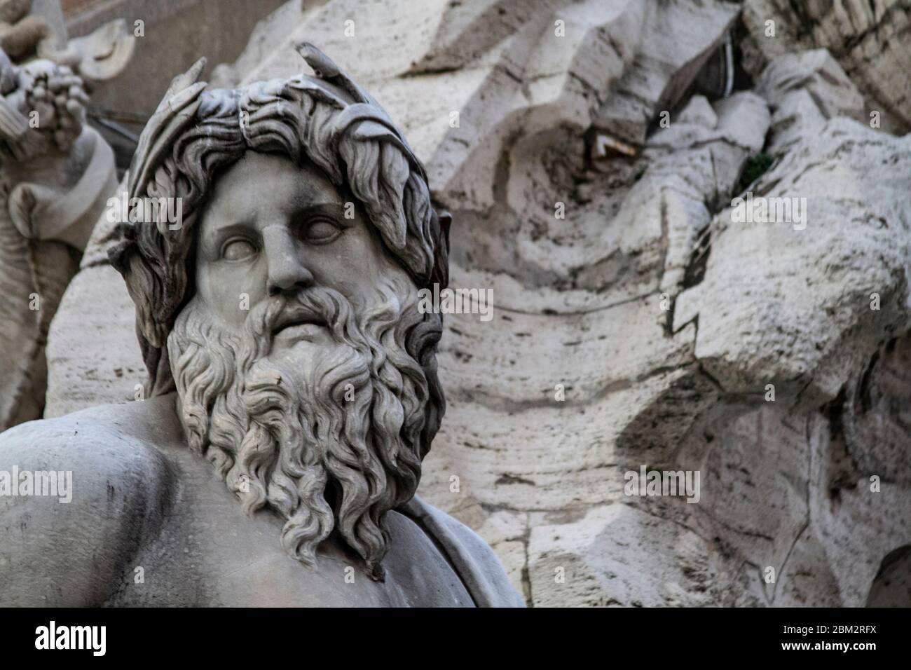 River god sculpture representing the Ganges at the Fontana dei Quattro ...