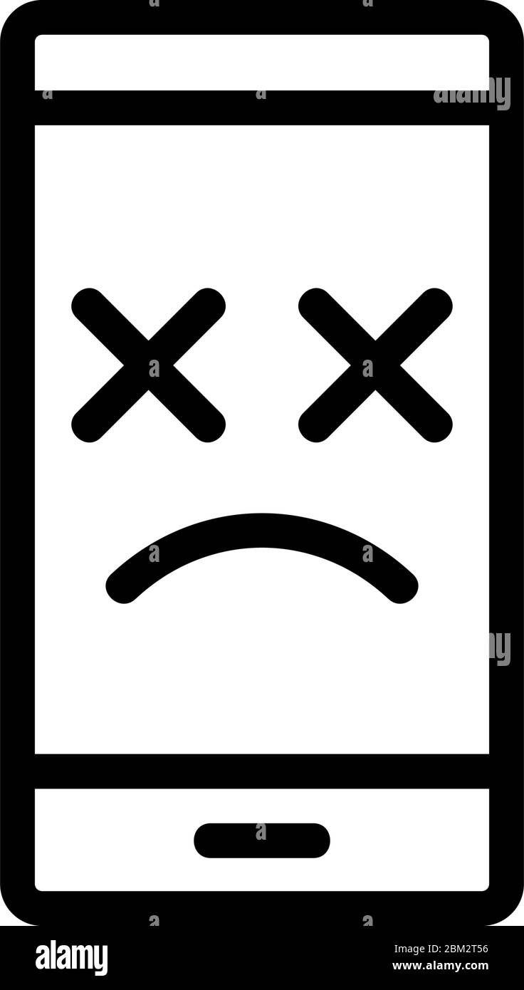 deplorable state of phone icon vector outline illustration Stock Vector ...